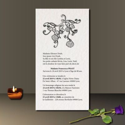 Rose branche décès faire-part obsèques